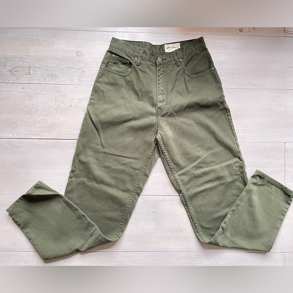 Eddie Bauer | Jeans | Vintage Eddie Bauer Olive Green Jeans High ...
